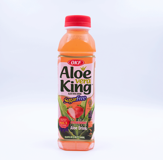 Jus d'Aloe Vera à la fraise sans sucre, avec morceaux (50cl) - OKF ...
